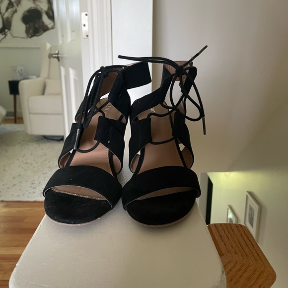 Merona | Shoes | Black Tie High Heel Sandal | Poshmark